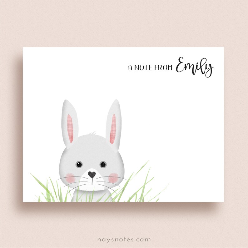 Bunny Note Cards Folded Bunny Note Cards Personalized - Etsy