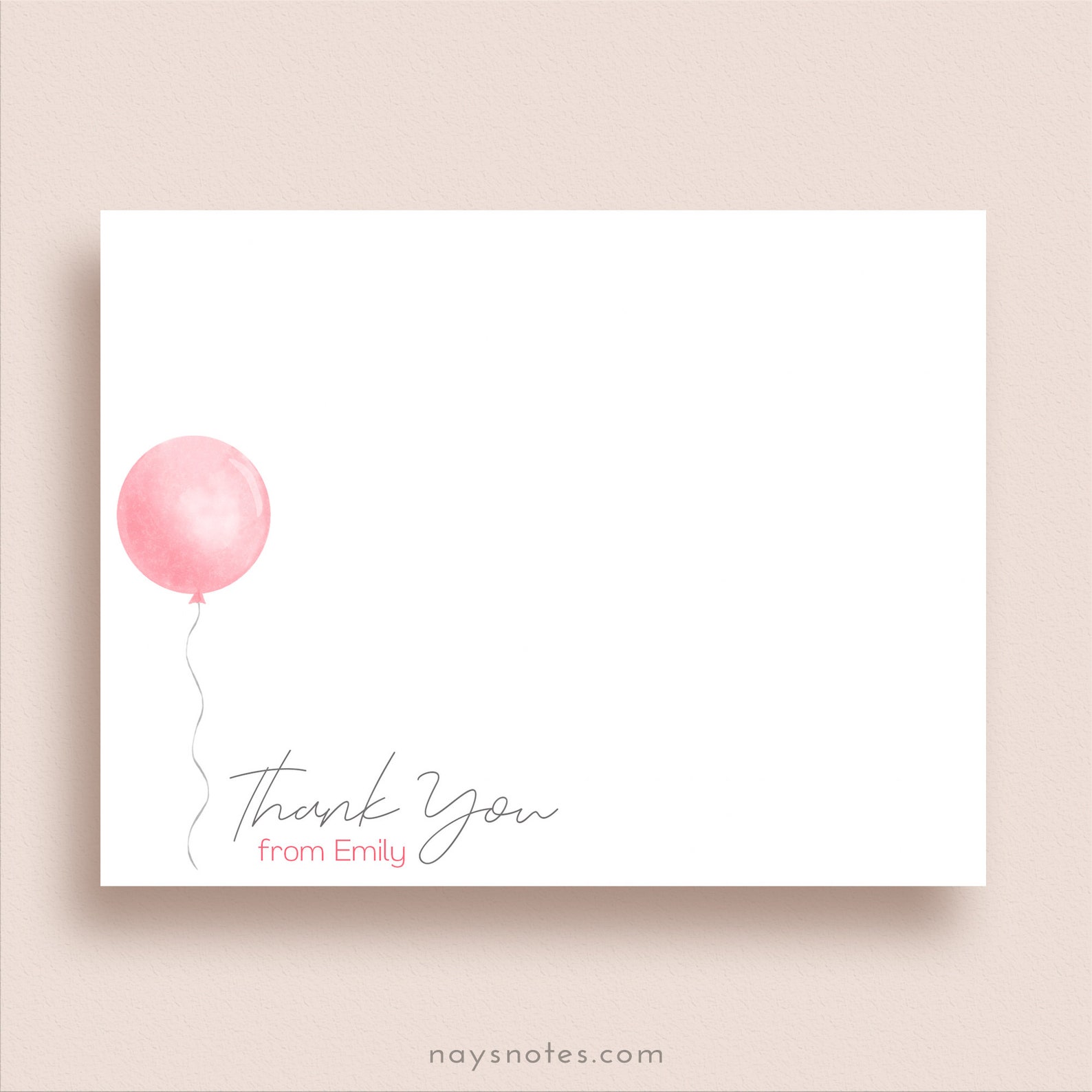 Balloon Thank You Notes Balloon Note Cards Balloon Flat | Etsy