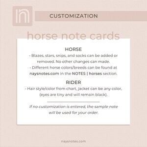 Horse and Rider Note Cards Horse Folded Note Cards Personalized Horse ...