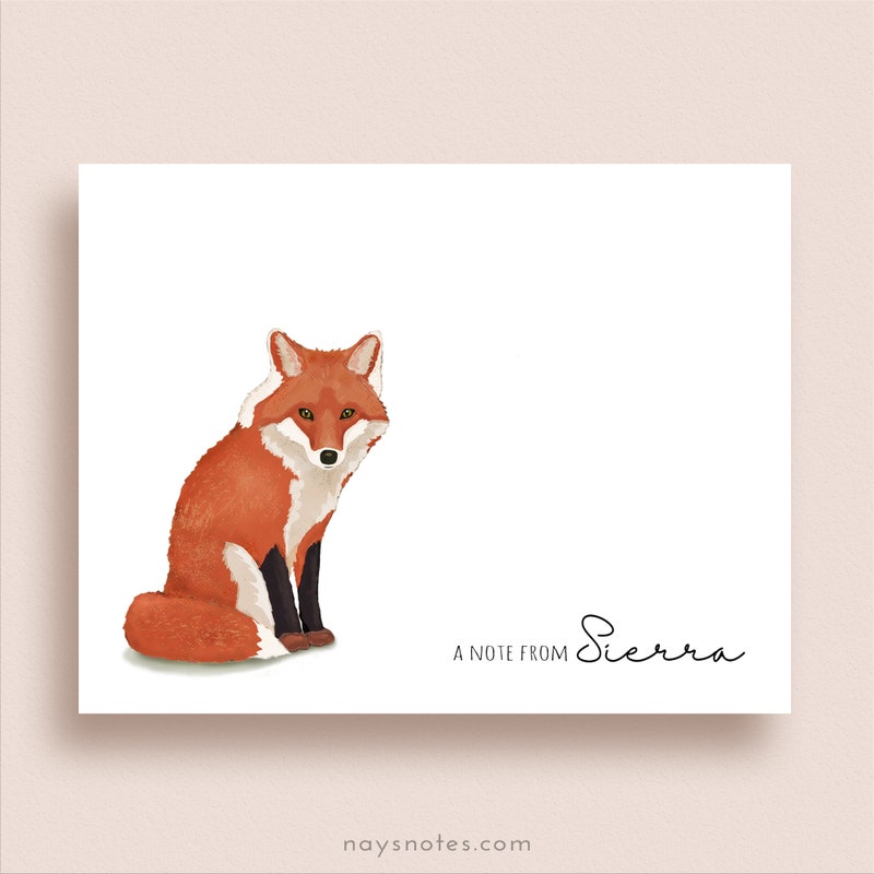 Red Fox Card - Etsy