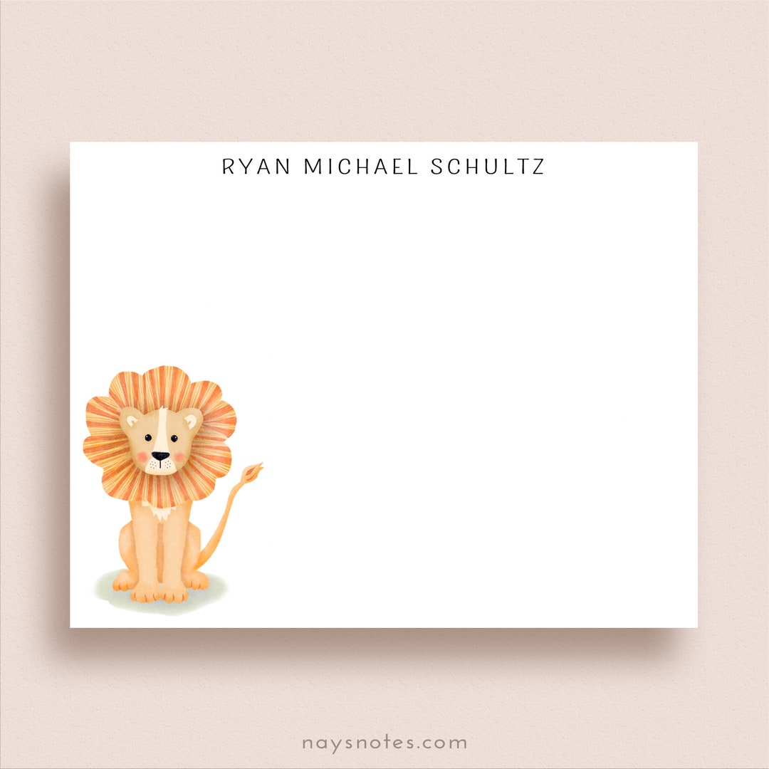 Lion Note Cards Lion Thank You Notes Lion Flat Notes Lion Thank You ...