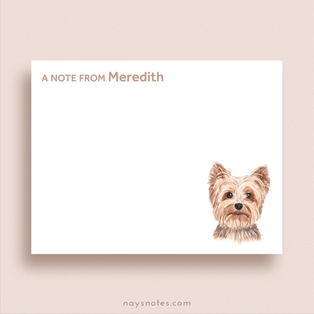Yorkshire Terrier Note Cards Flat Note Cards Personalized Yorkie ...