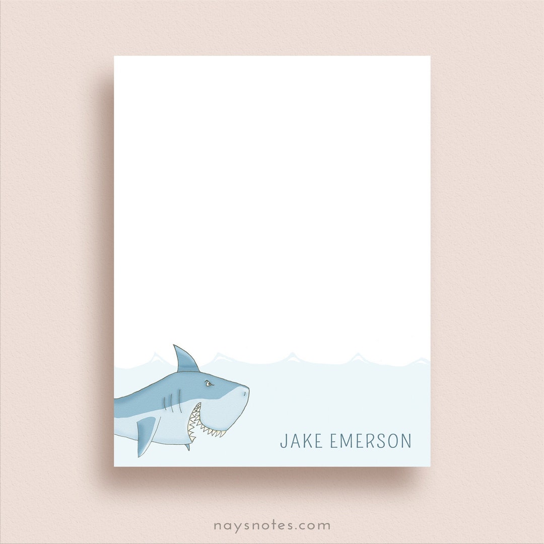 Shark Thank You Notes Shark Flat Notes Shark Stationery Shark Note ...