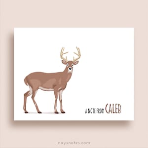 Deer Note Cards - Folded Note Cards - Personalized Deer Stationery ...