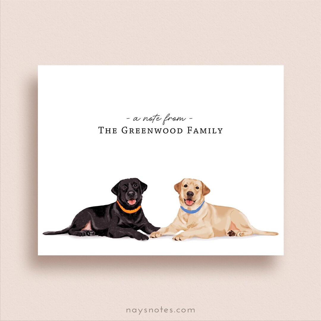 Labrador Retriever Note Cards - Folded Note Card Set - Personalized Lab ...