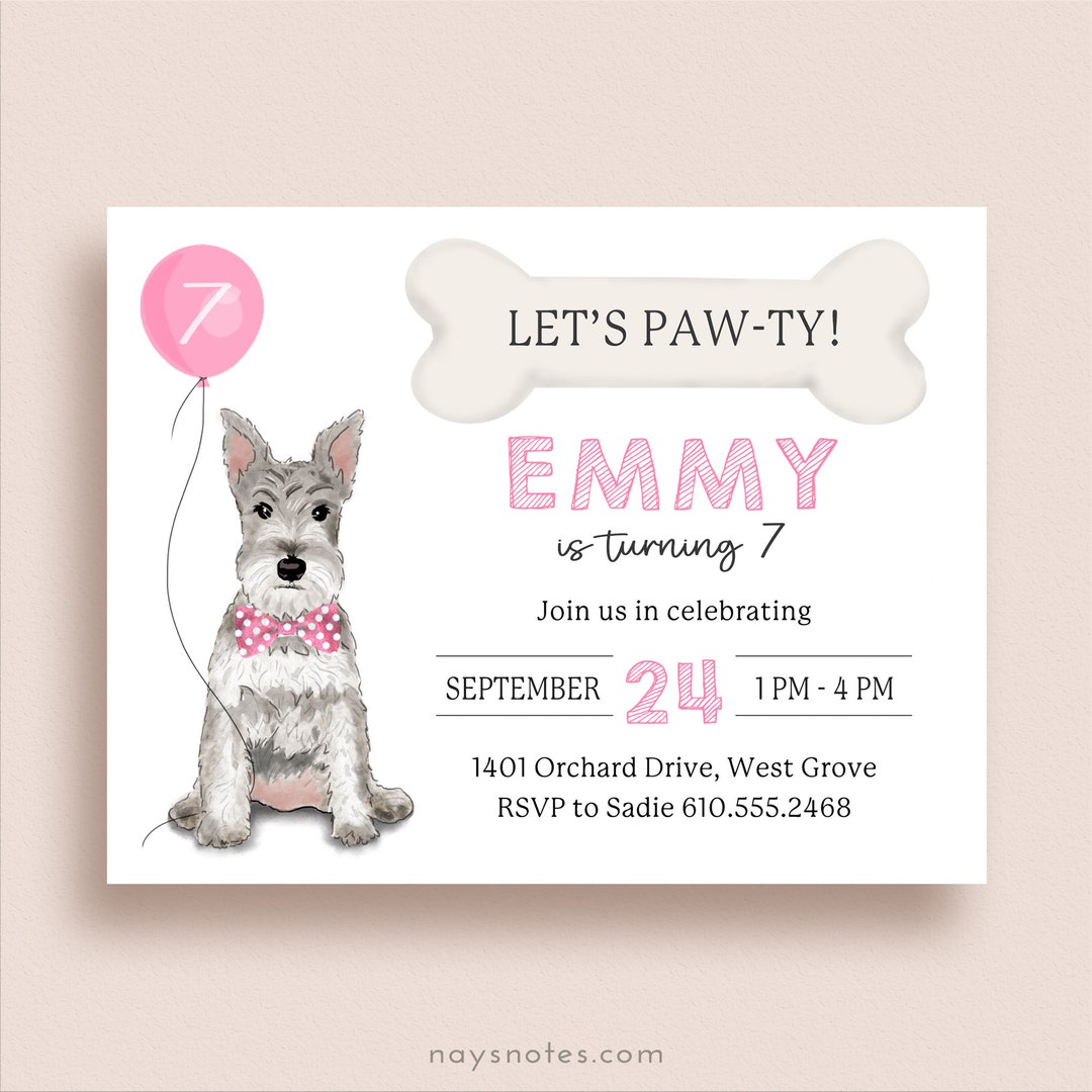 Dog Invitations Dog Themed Birthday Party Puppy Party Invitations ...