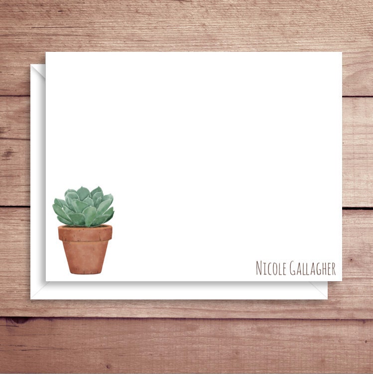 Succulent Flat Note Cards Succulent Note Cards Succulent | Etsy