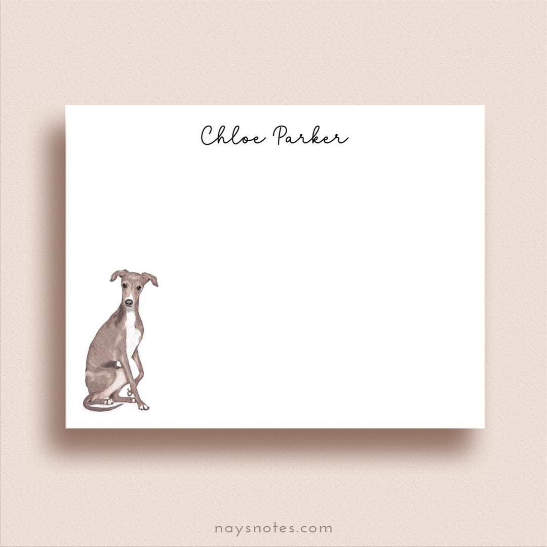 Personalized Greyhound Stationery - Dog Note Cards - Flat, Set of 10 ...