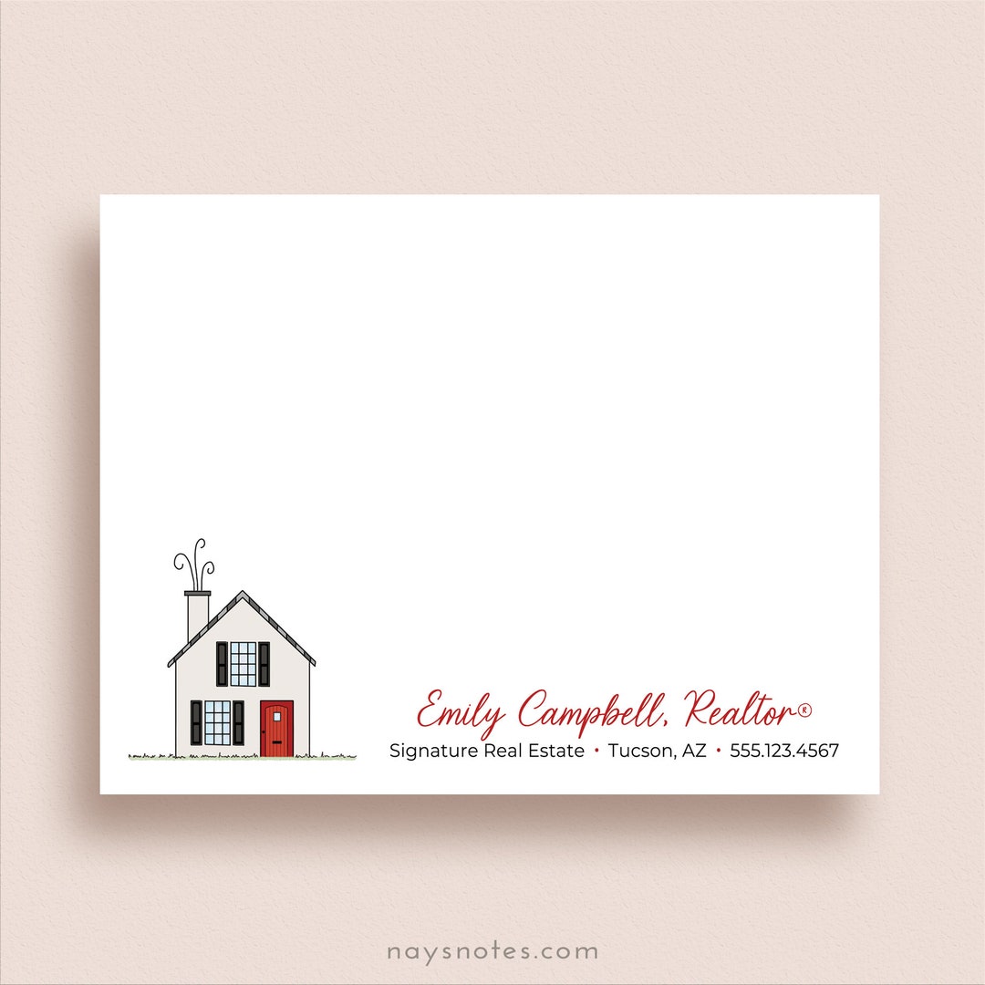 Personalized Realtor Stationery - Flat Note Card Set - Etsy