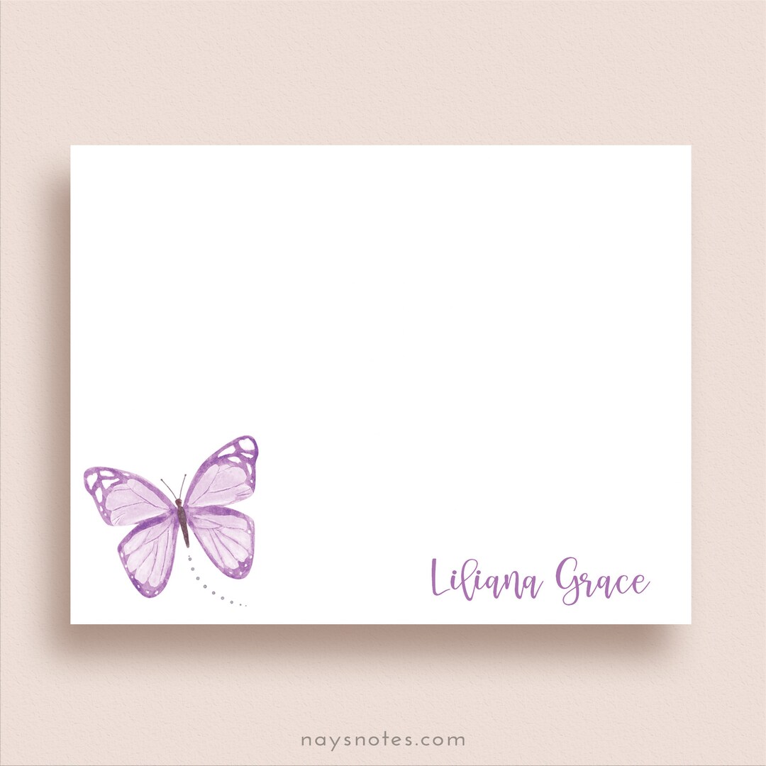 Butterfly Note Cards Butterfly Flat Note Cards Personalized Butterfly ...