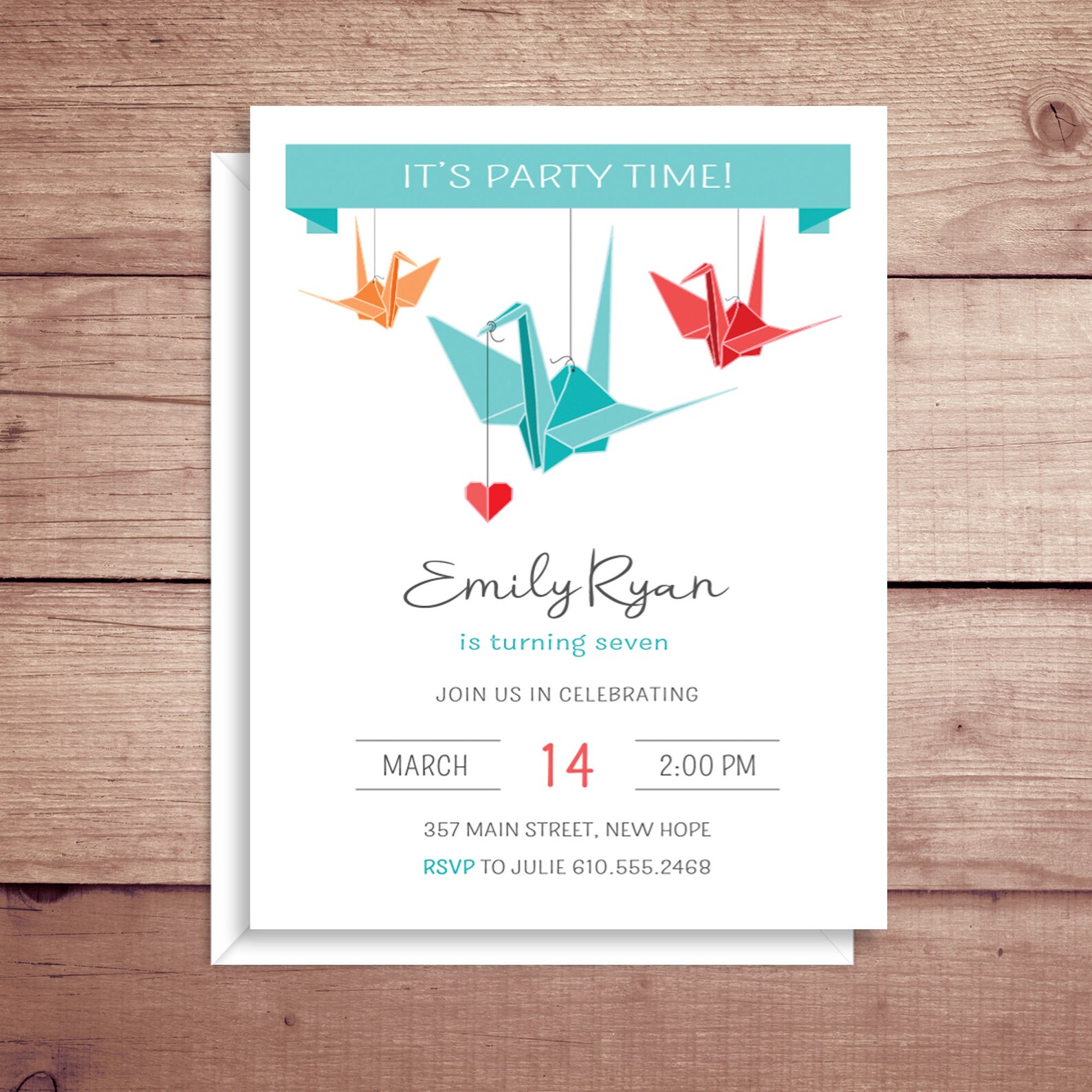 Origami Invitations Origami Birthday Party Invitations | Etsy