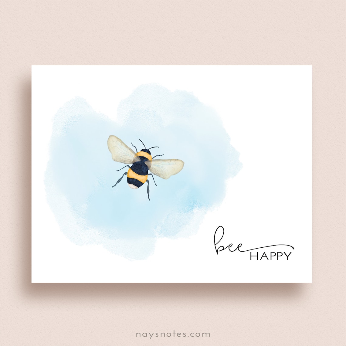 Bee Note Cards Bumblebee Note Cards Folded Note Cards | Etsy
