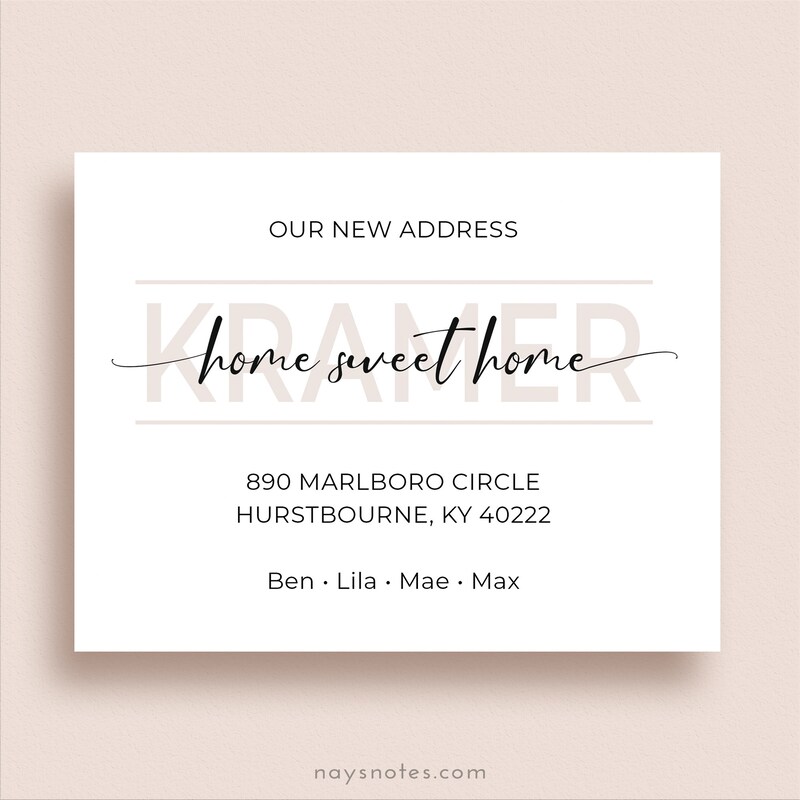 New Address Card - Etsy