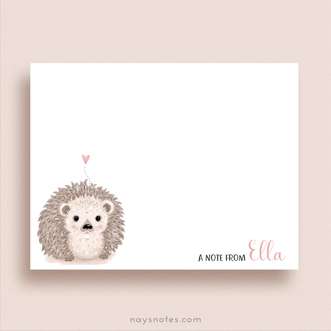 Hedgehog Note Cards Hedgehog Flat Notes Hedgehog Thank You Cards ...