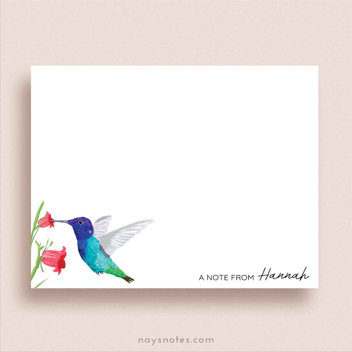 Bird Note Cards Hummingbird Flat Notes Hummingbird - Etsy