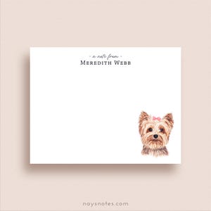 Yorkshire Terrier Note Cards - Flat Note Card Set - Personalized Yorkie ...