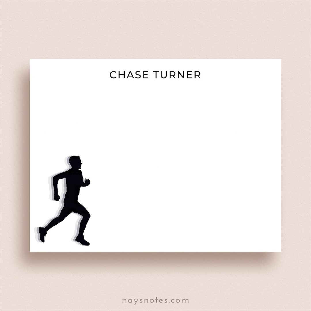 Running Note Cards Flat Notes Runner Thank You Cards Runner Stationery ...