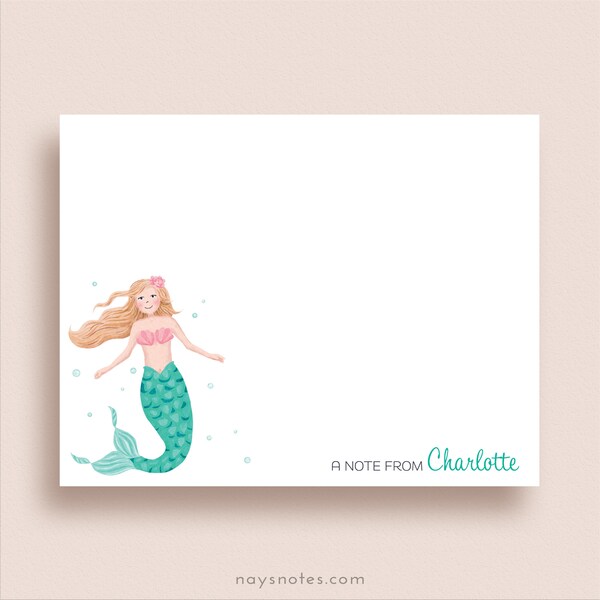 Mermaid Note Cards - Etsy
