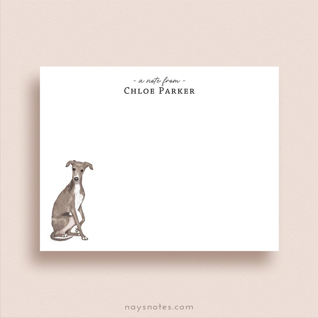 Greyhound Note Cards - Flat Note Card Set - Personalized Greyhound ...