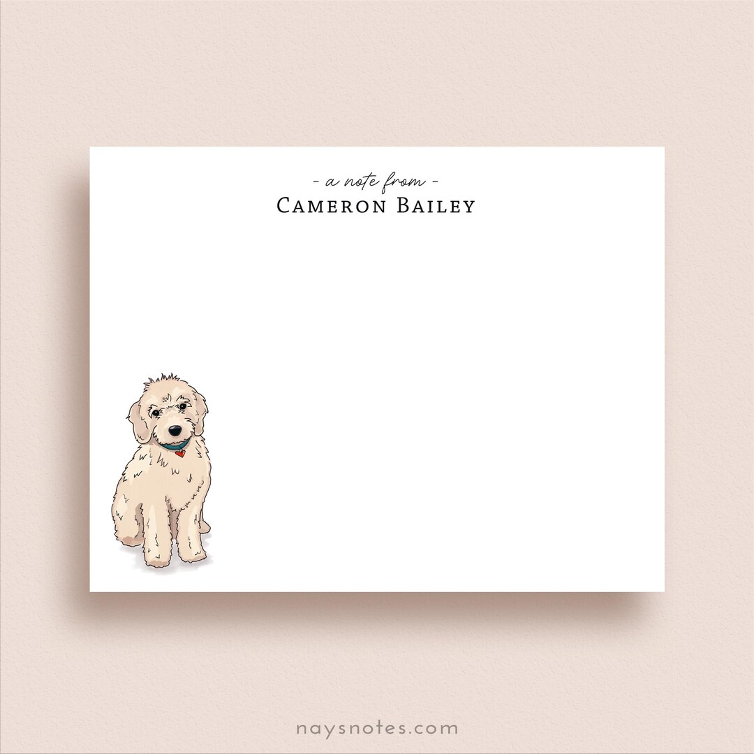Labradoodle Note Cards - Flat Note Card Set - Personalized Doodle ...