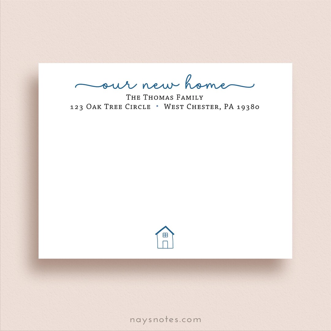Personalized New Address Stationery - Custom Note Cards - Moving ...
