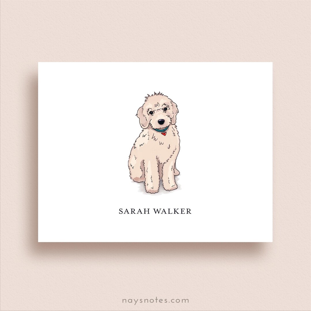 Labradoodle Note Cards - Personalized Doodle Stationery - Folded, Set ...