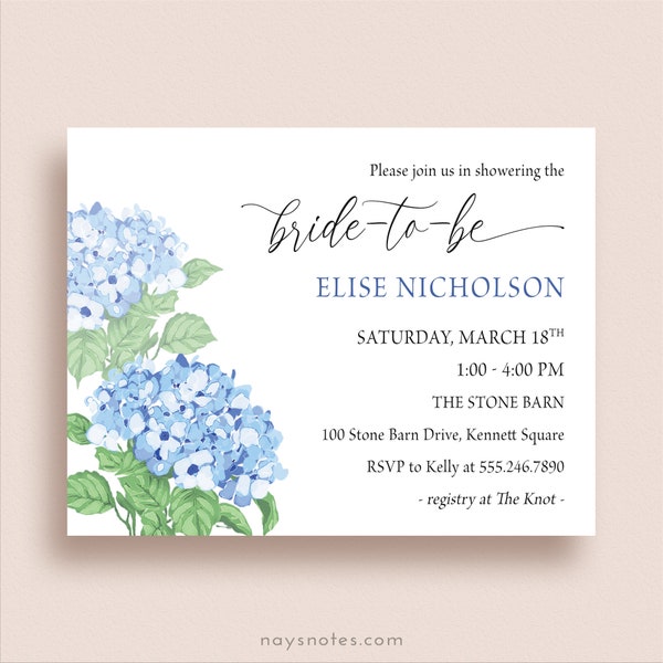 Hydrangea Invitations - Etsy