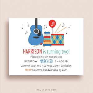 Music Invitations Music Birthday Party Musical Instruments Invite Any ...