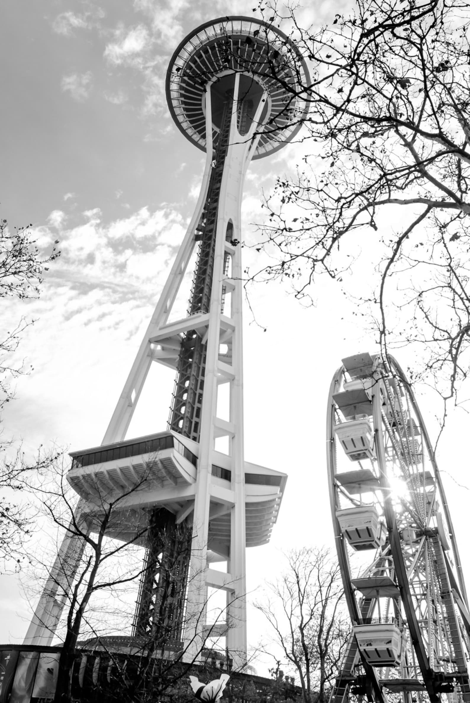 Space Needle Photo Space Needle Black and White Seattle - Etsy