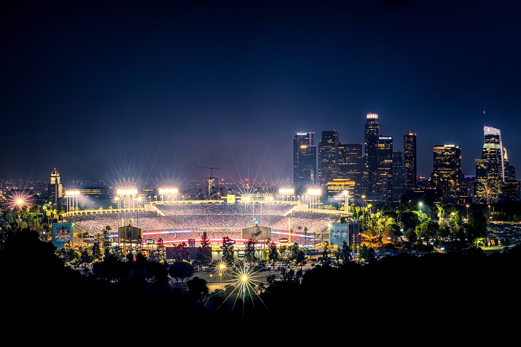 Dodger Stadium Los Angeles Baseball Game Night Photography - Etsy
