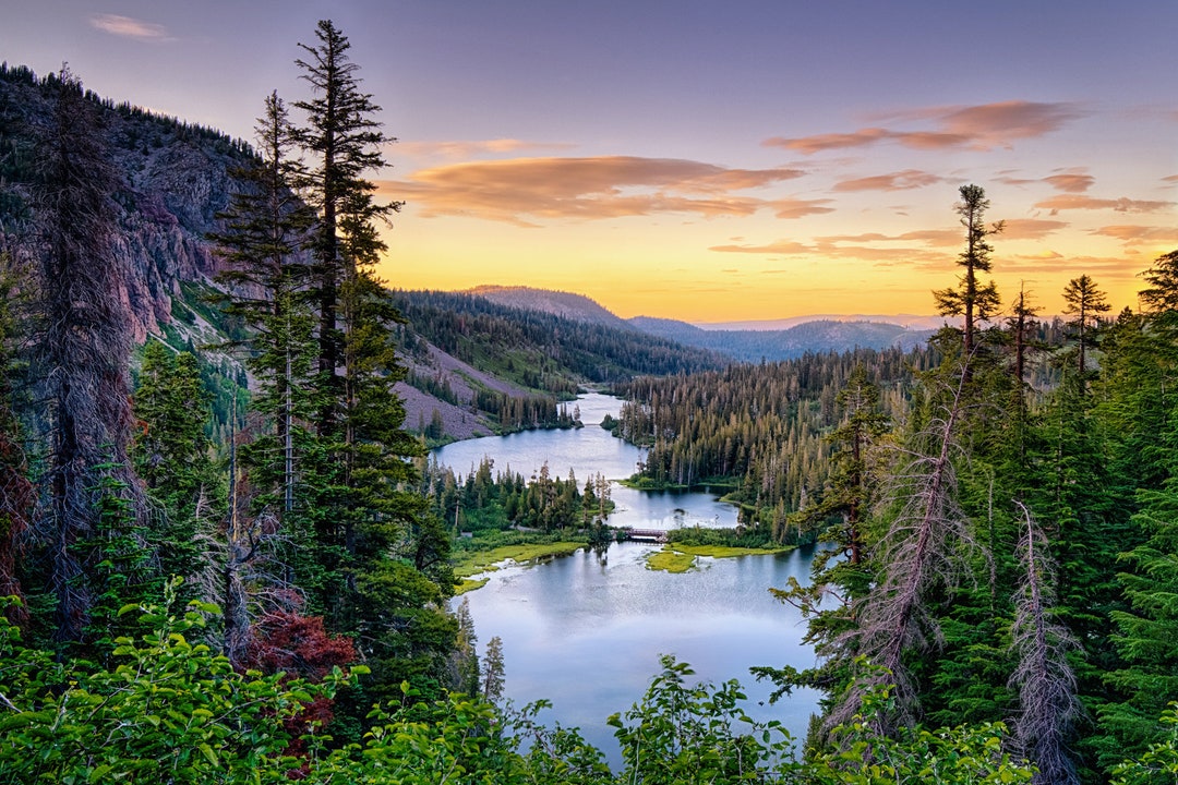 Mammoth Lakes Photo Print Sunset Twin Falls Lookout Sierra Nevada ...