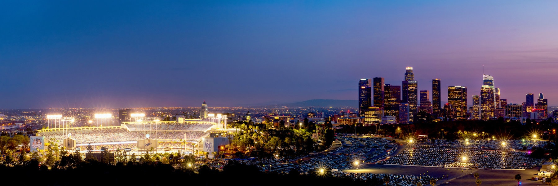 Dodger Stadium Los Angeles Panoramic Night Photography Cityscape Fine ...