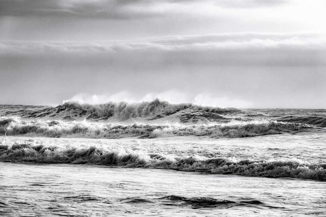 Black and White Ocean Wave Photography California Coast Wall Art ...