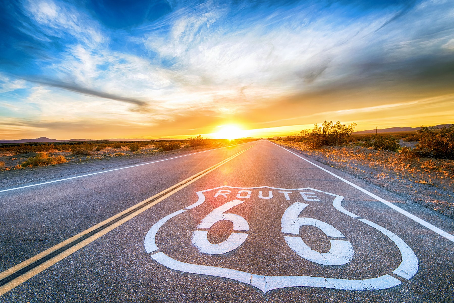 Route 66 Print Route 66 Sunset Photograph Amboy California Print ...