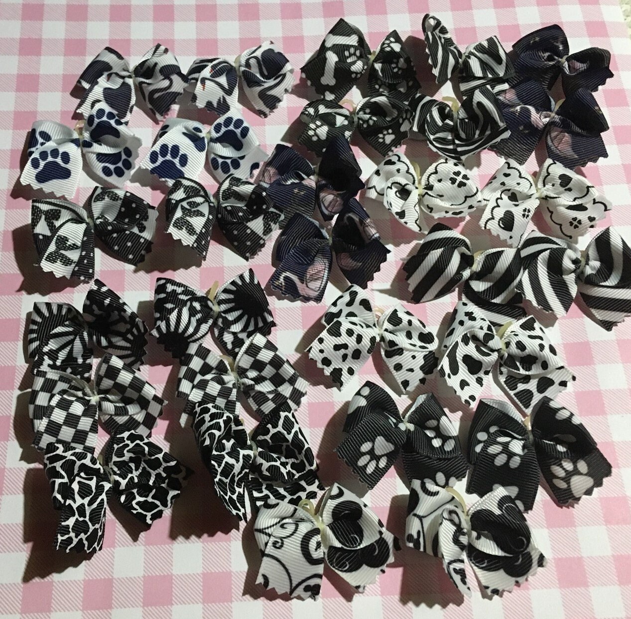 30 Small Black and White Dog Bows Grooming Bows Top Quality - Etsy