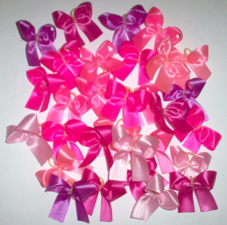 Small Dog Bows 30 All Pink Solid Dog Bows 4 Shades of Pink Dog - Etsy