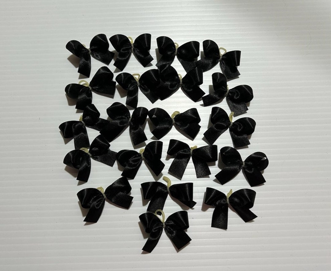 20 Small Black Dog Bows Dog Grooming Bows Solid Black Dog Bows Maltese ...