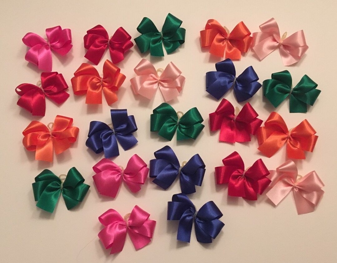 22 Medium Size Satin Double Looped Dog Bows Dog Grooming Bows Top Knot ...