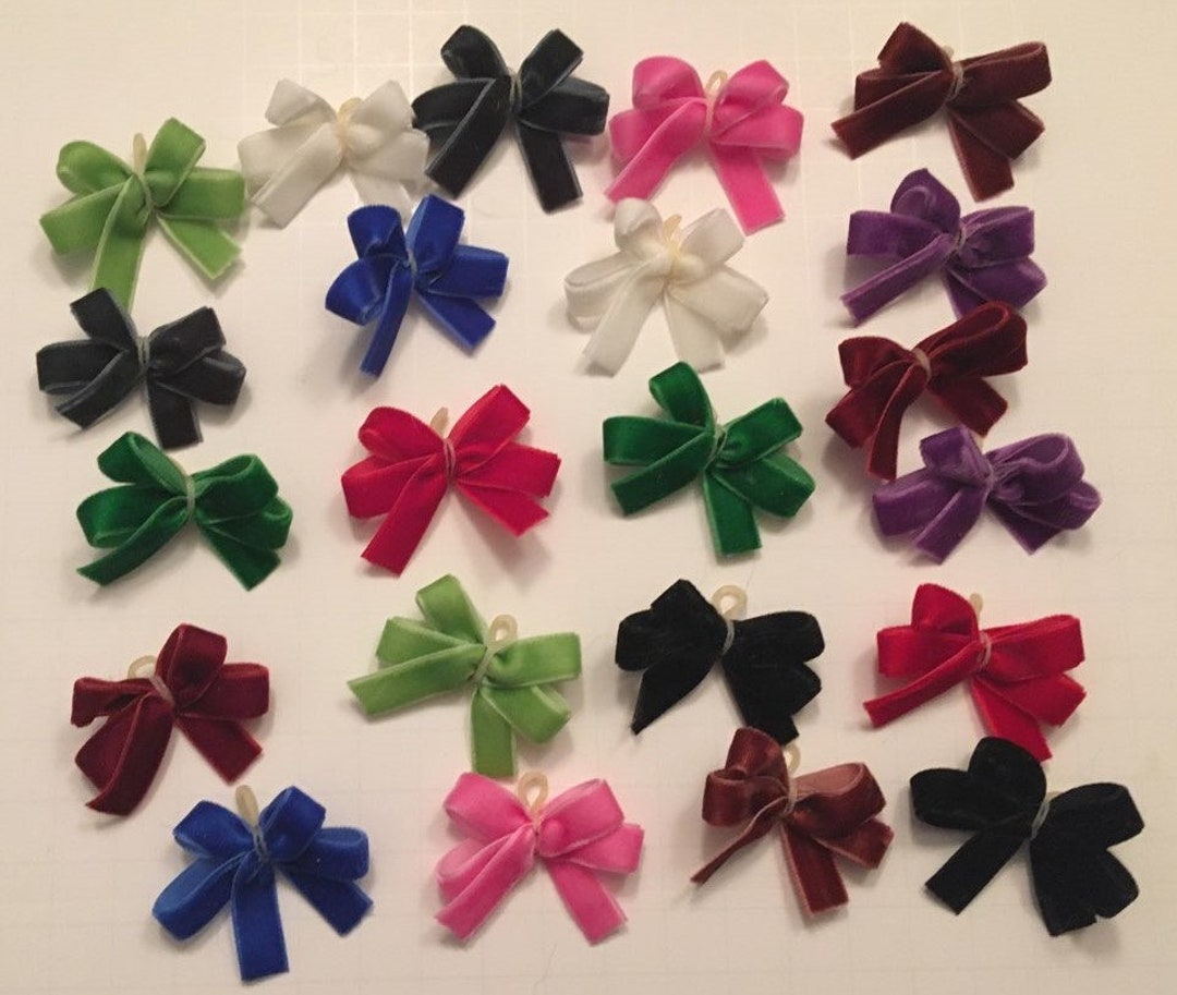22 Small Double Looped Velvet Winter Dog Bows Dog Grooming Bows Dog ...