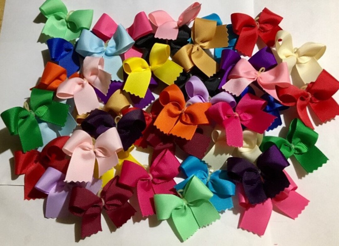 40 (20 Pairs) Medium Size Dog Bows Solid Dog Bows Top Quality Grosgrain ...