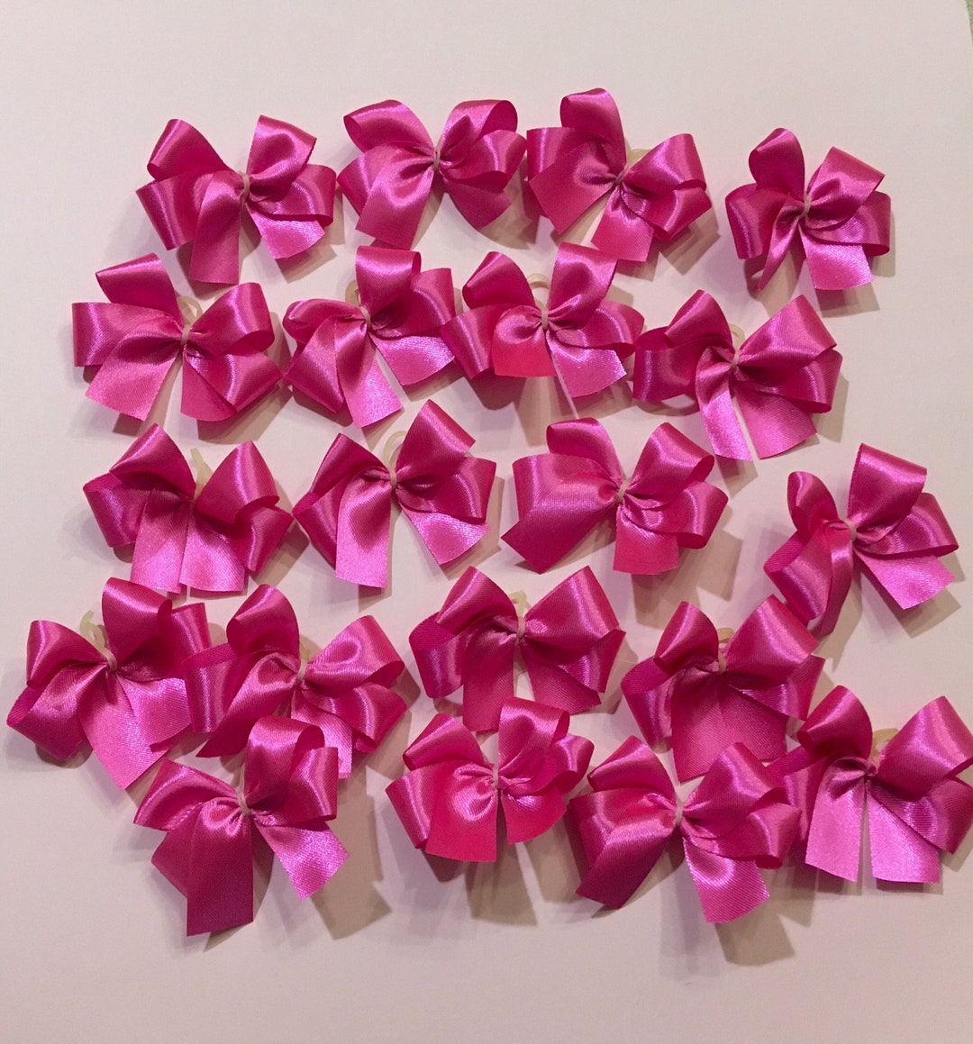 20 Medium Hot PINK Double Looped Dog Bows Dog Grooming Bows Top Knot ...