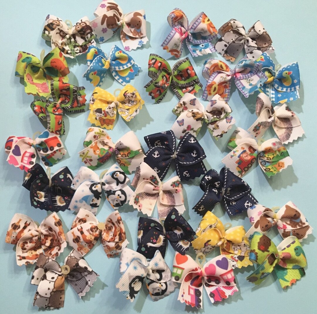 Small All BOY Print Dog Bows Male Dog Bows Grooming Bows Top Quality ...