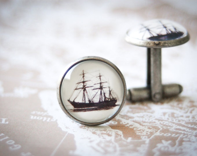 Tall Ship Cufflinks - Etsy
