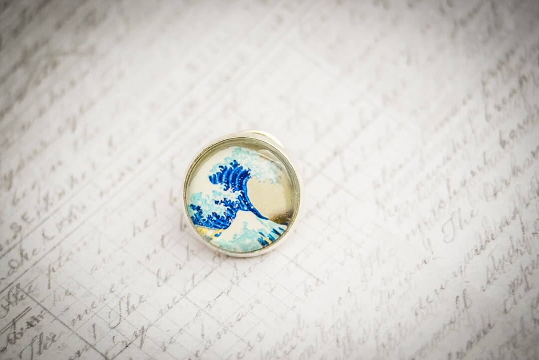 Lapel Pin, Hokusai Great Wave, Japanese Art, Tie Pin, Coat Pin, - Etsy