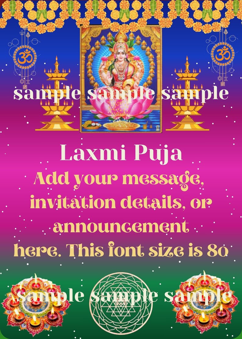 Laxmi Puja Diwali Invitation. Indian Event. Virtual and Printable With ...