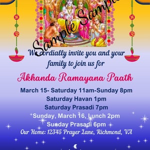 Buy Ramayan Path Virtual Invitation. Printable and Virtual Invitation ...