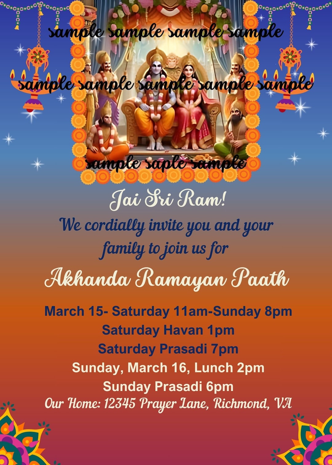 Ramayan Path Animated/video/virtual Invitation. Puja Ceremony ...