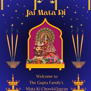 Mata Ka Jagran Event Poster Sign in 2 Sizes. Easy to Edit Template. - Etsy