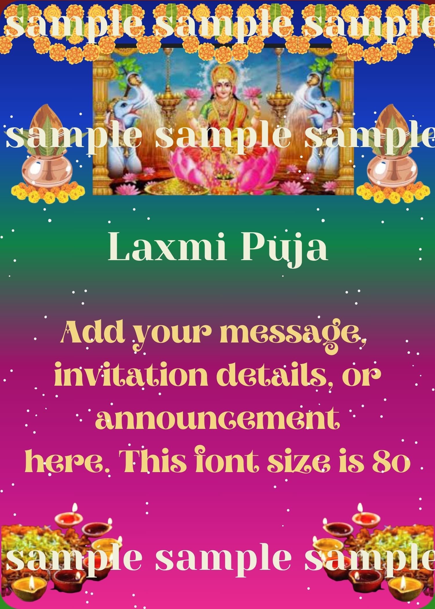 Laxmi Puja Diwali Invitation. Virtual Printable Invitation With ...