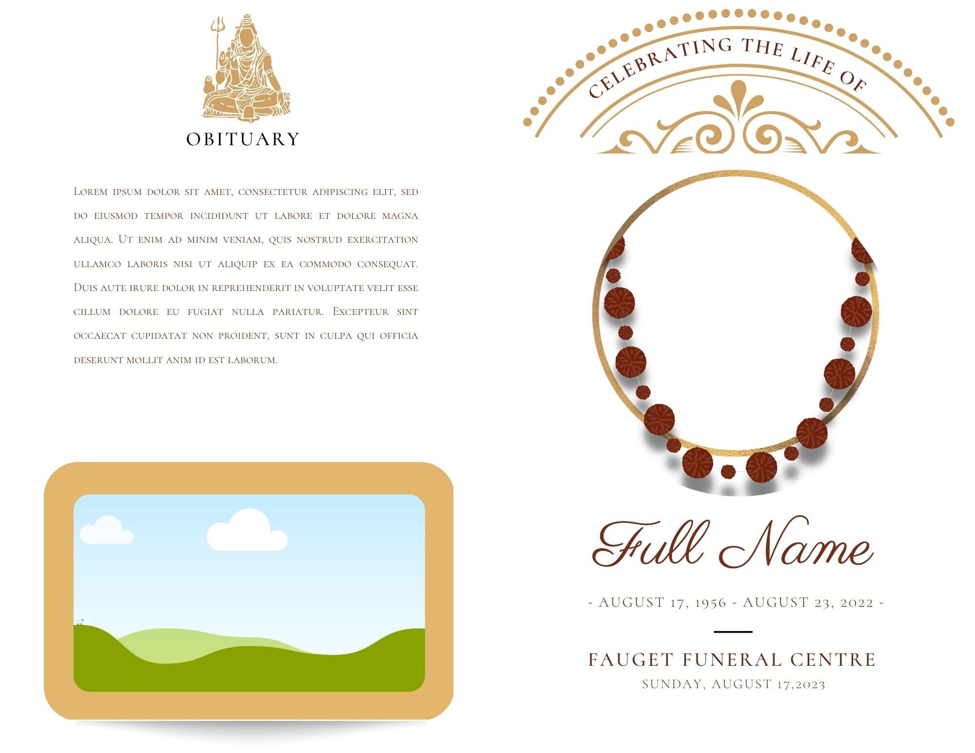 Editable Hindu Funeral Program Bifold Digital, Printable, Easy to Use ...